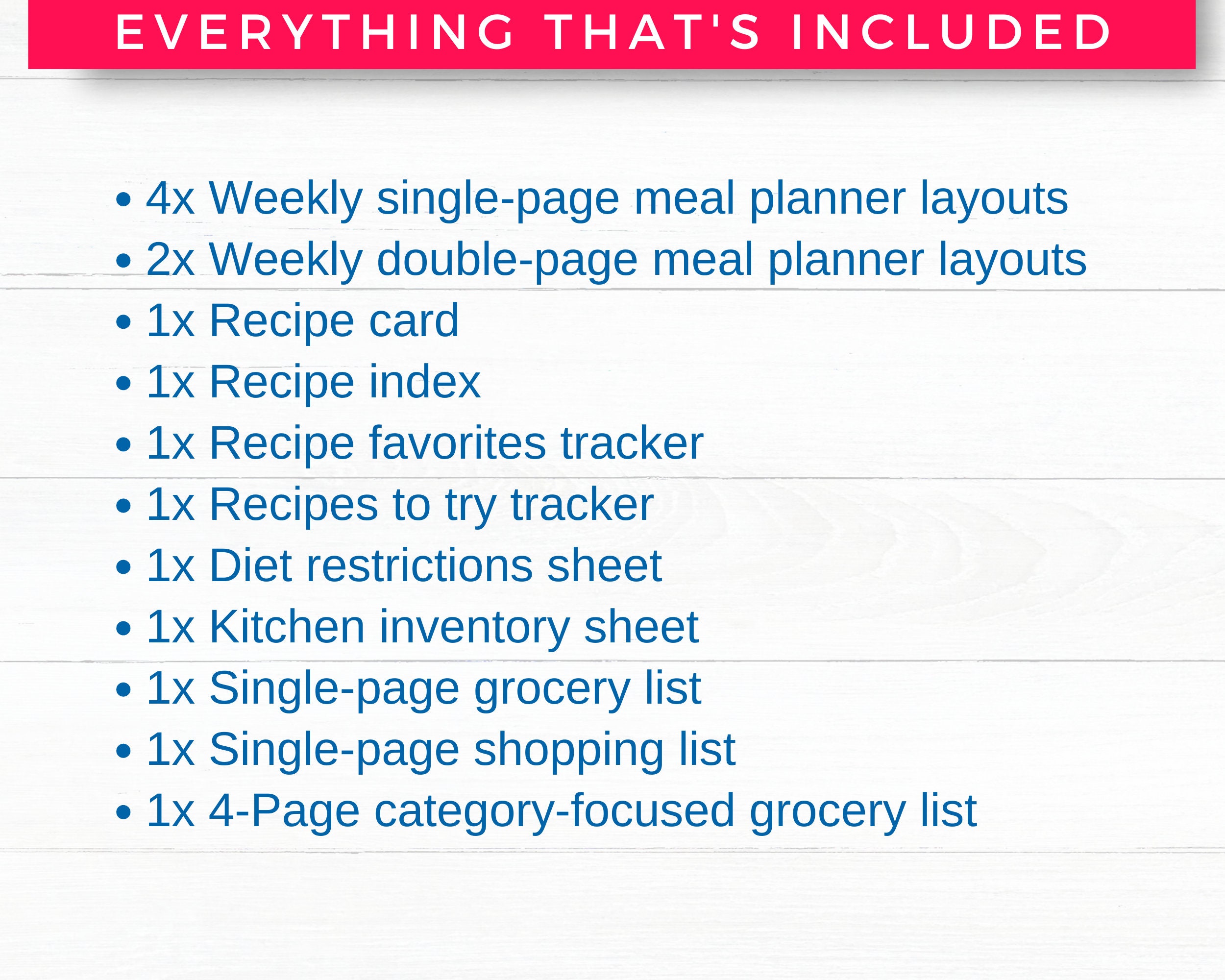 Meal Planner & Recipe Book Printables for Pantry Organization - Etsy