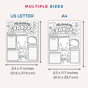 All About My Grandpa Fathers Day Printable, All About Grandpa Printable ...