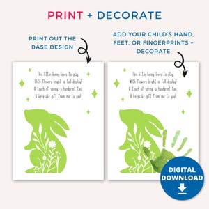 Easter Handprint Craft, Printable Easter Bunny Handprint Art for Kids ...