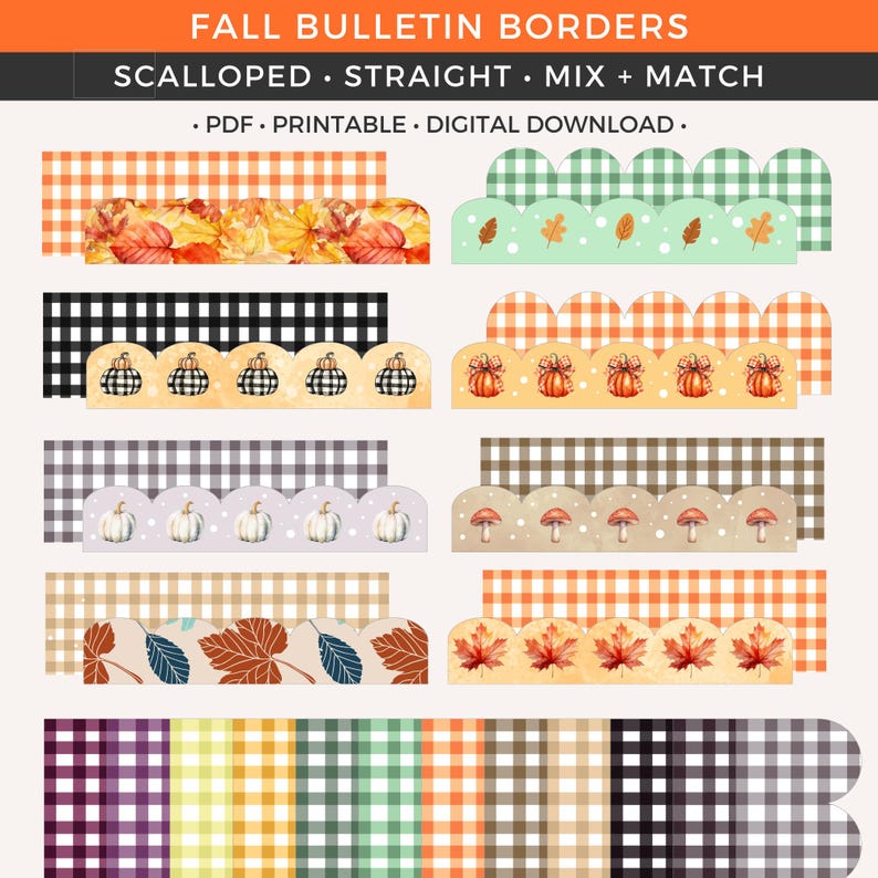 Fall Bulletin Board Borders, Fall Classroom Decor, Halloween Bulletin ...