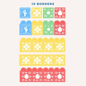Papel Picado Bulletin Board Borders, Printable Hispanic Heritage Month ...