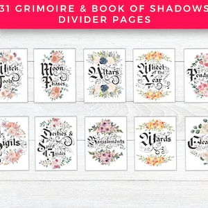 Witchy Planner Cover Inserts & Grimoire Pages for Book of Shadows ...