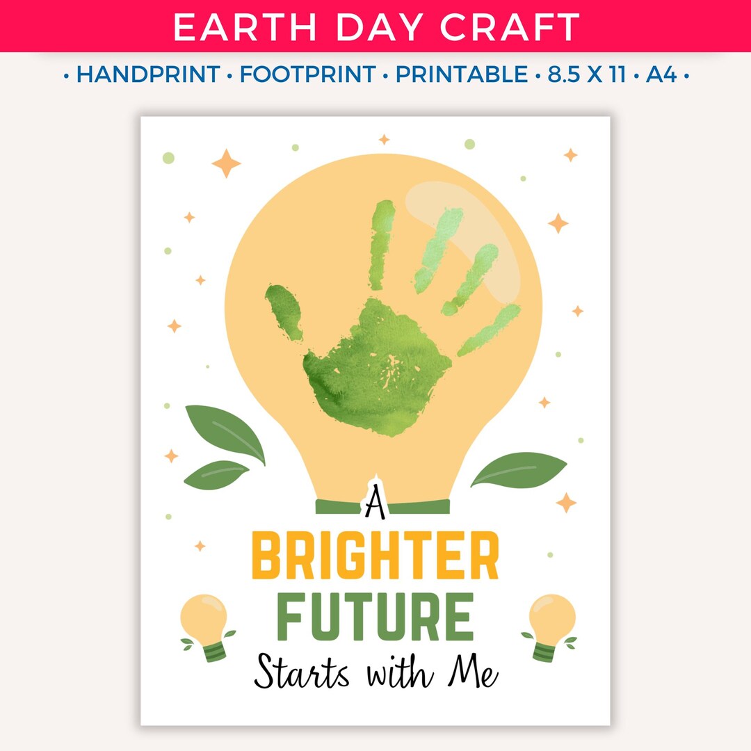Buy Earth Day Handprint Art Craft for Kids Toddlers, Printable Earth ...