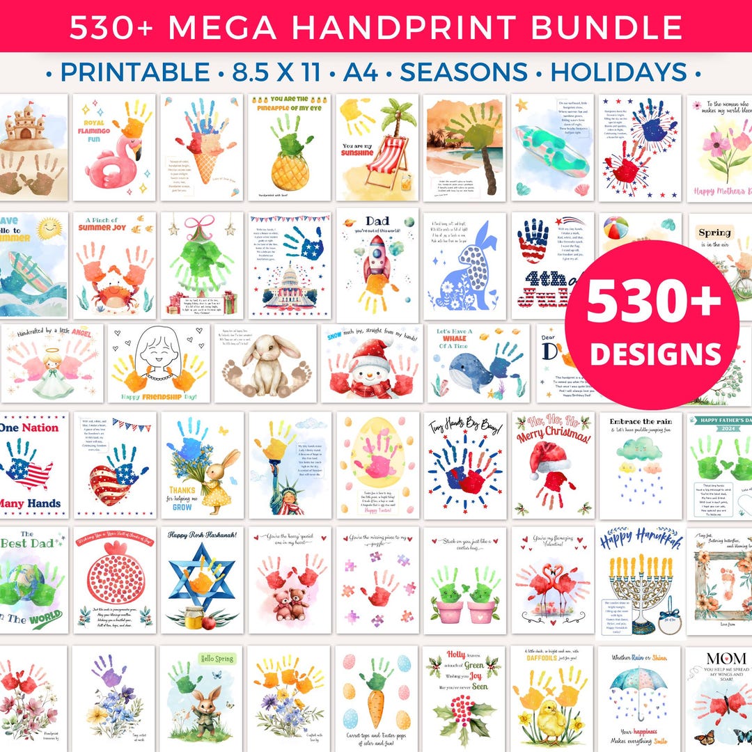 Mega Handprint Craft Bundle, Handprint Craft for Kids Toddler ...