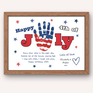 4th of July Handprint Art, 4th of July Handprint Printable Craft ...