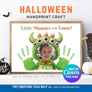 Monster Halloween Handprint Art, Halloween Handprint Craft, Fall ...