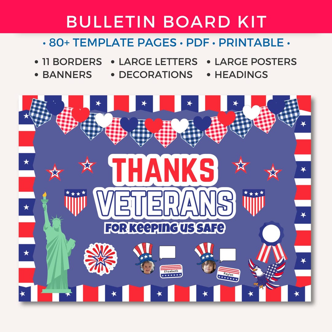 Veterans Day Bulletin Board, Veterans Day Classroom Decor, Printable ...