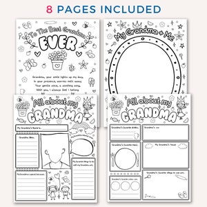 All About My Grandma Coloring Page, Grandma Printable Grandparents Day ...