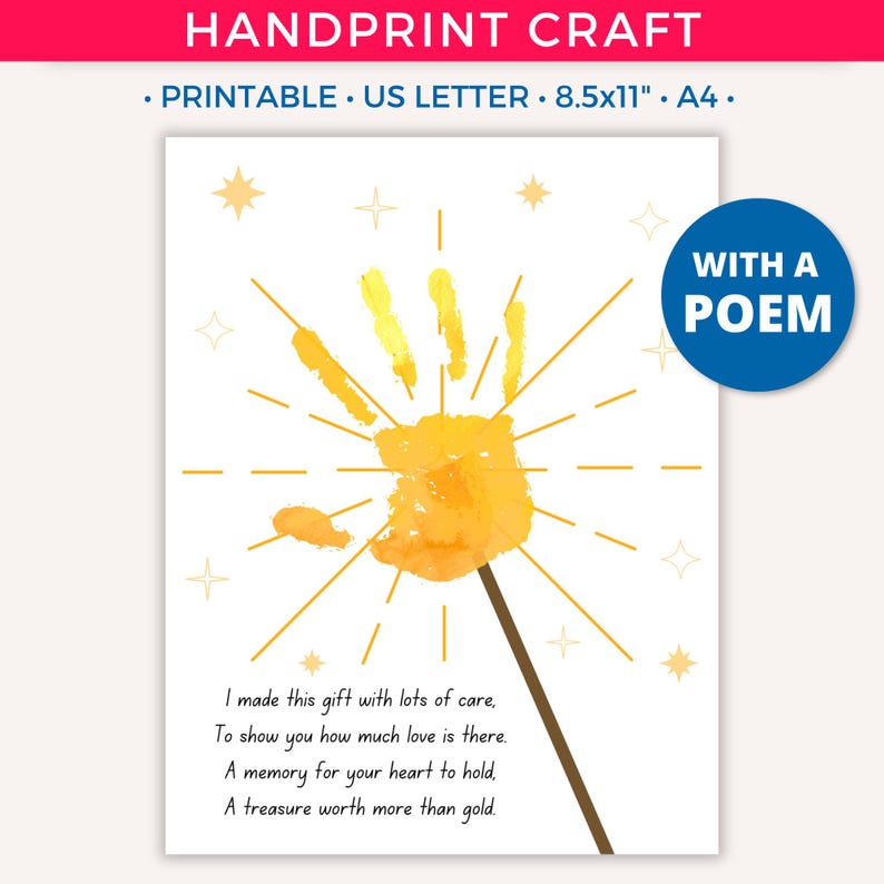 Happy New Year Handprint Craft Bundle, New Year Handprint Art Printable ...