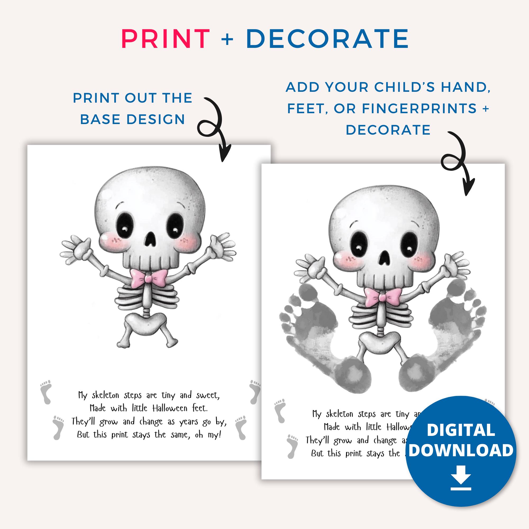 Halloween Handprint Art, Halloween Handprint Craft, Skeleton Handprint ...