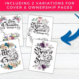 Witchy Planner Cover Inserts & Grimoire Pages for Book of Shadows ...