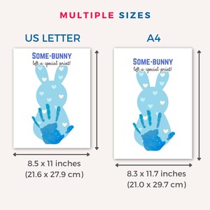 Easter Bunny Handprint Art, DIY Printable Craft for Kids, Toddler ...