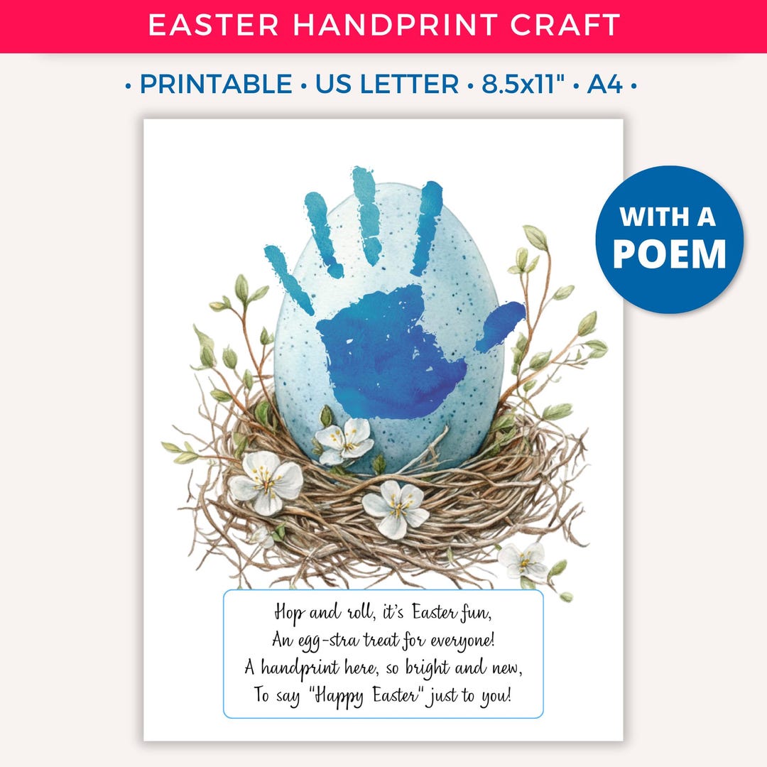 Easter Handprint Craft, Printable Easter Egg Handprint Art for Kids ...