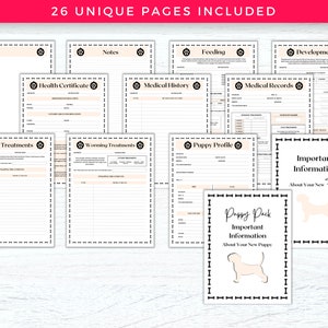 Breeder Puppy Pack Printable + Fillable PDF, Dog Breeder Records, Dog ...