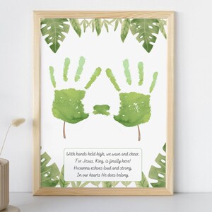 Palm Sunday Handprint Art Craft, Printable Palm Sunday Craft for Kids ...