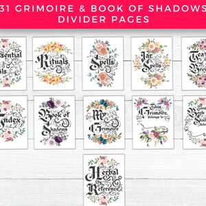 Witchy Planner Cover Inserts & Grimoire Pages for Book of Shadows ...