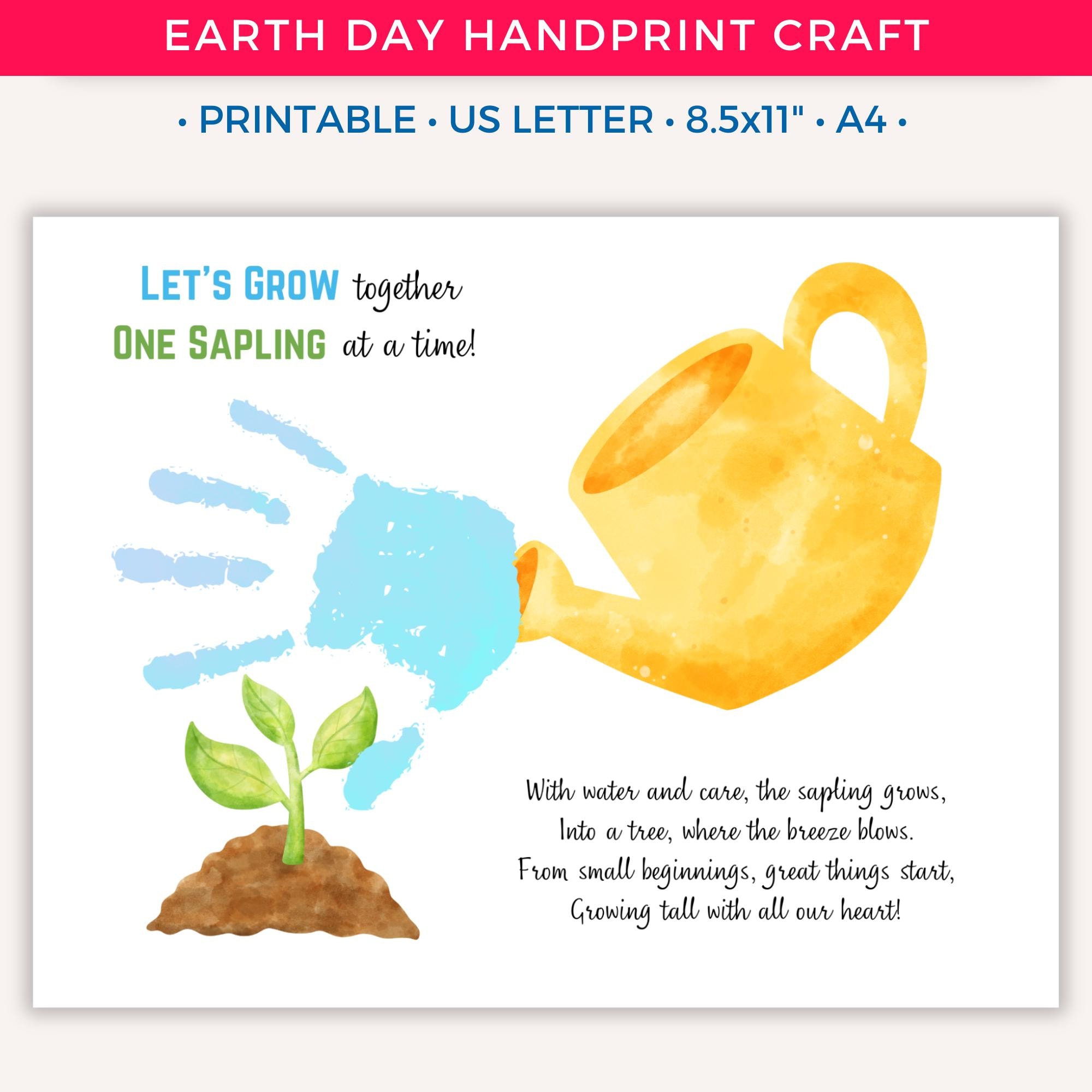 Earth Day Handprint Art Craft for Kids Toddlers, Printable Earth Day ...