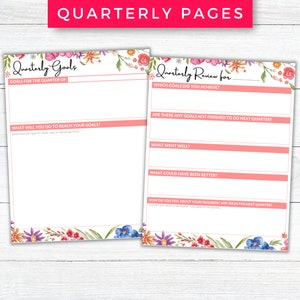Goal Setting + Goal Review Planner + Worksheet Printable Pages ...