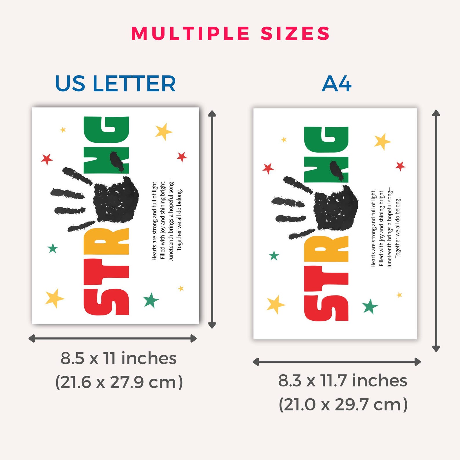 Juneteenth Handprint Printable Craft, Juneteenth Handprint Art, June ...