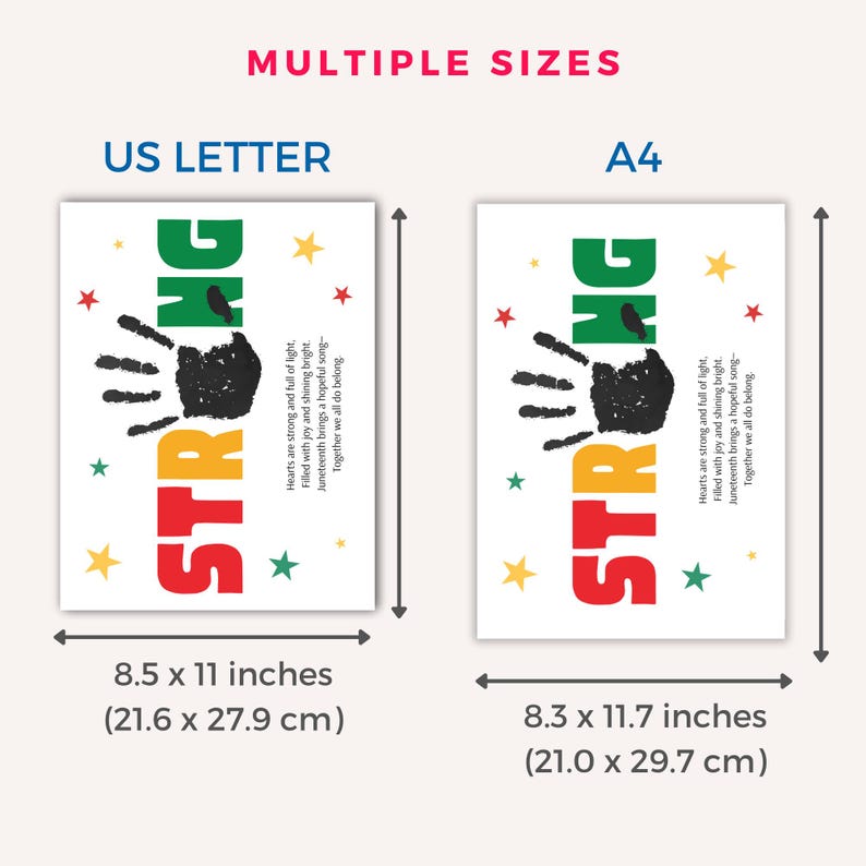 Juneteenth Handprint Printable Craft, Juneteenth Handprint Art, June ...