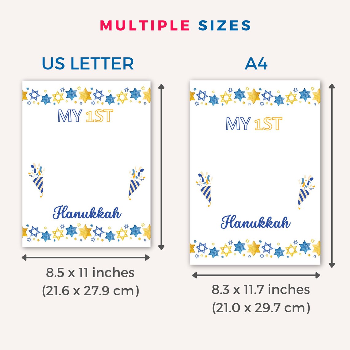 Hanukkah Chanukah Handprint Art Craft Bundle, Printable Happy Hanukkah ...