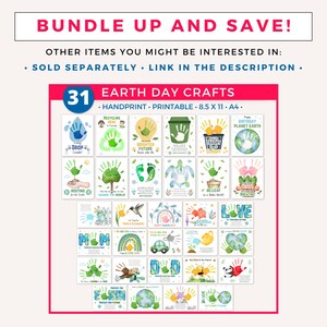 Earth Day Handprint Craft Art for Kids Toddler, Printable DIY Earth Day ...