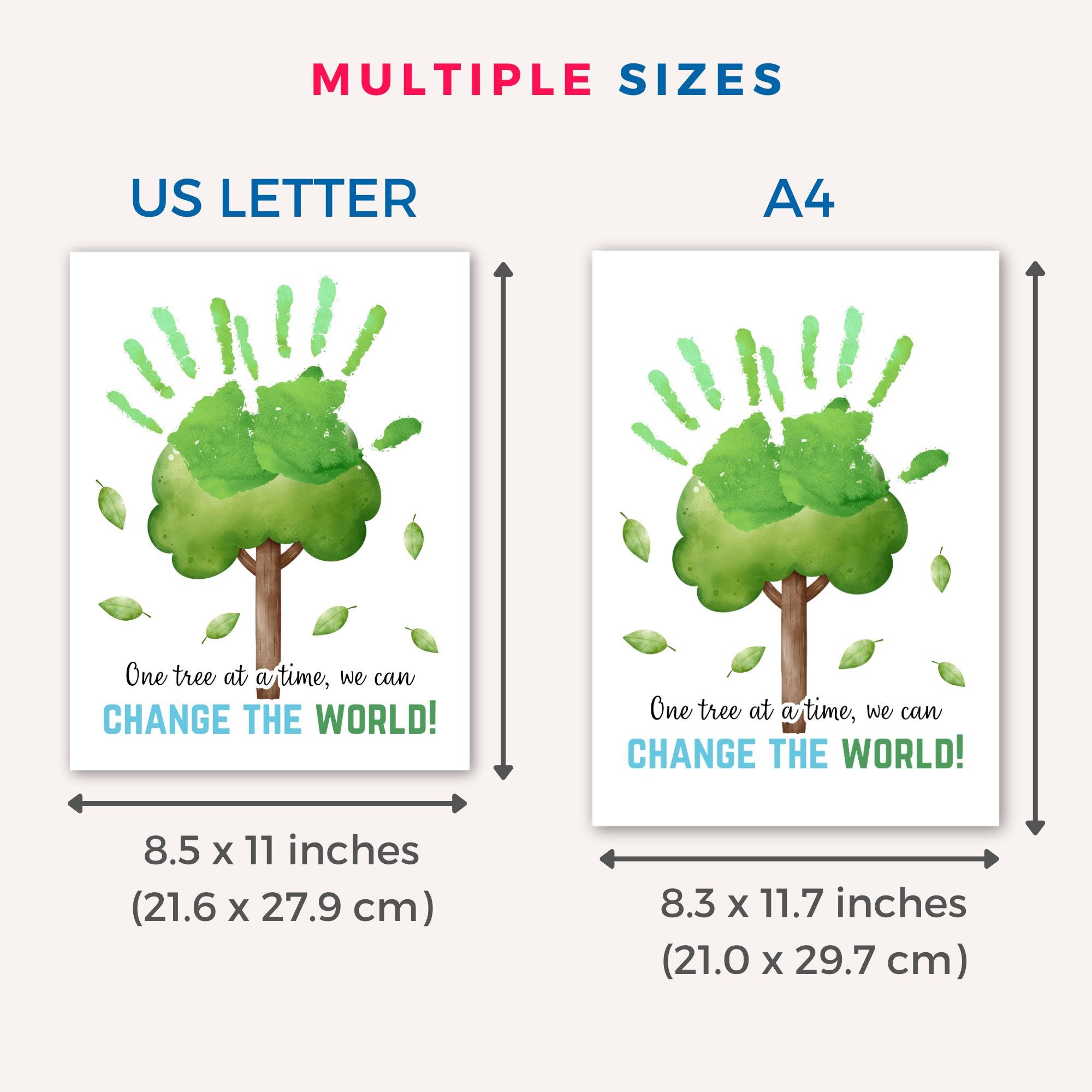 Earth Day Handprint Art Craft for Kids Toddlers, Printable Earth Day ...