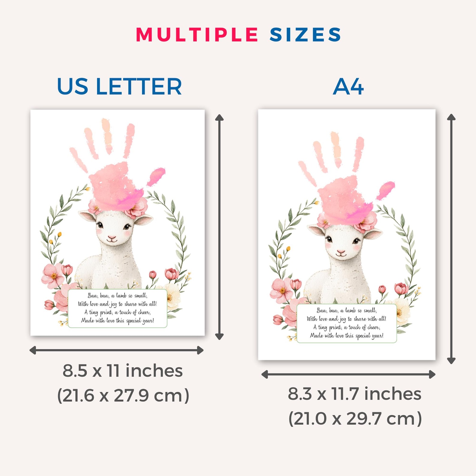 Easter Handprint Craft, Printable Easter Handprint Art for Kids Toddler ...