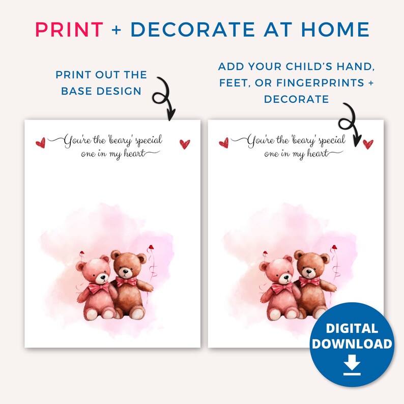 Valentine Day Handprint Printable Craft, Valentines Day Craft Activity ...