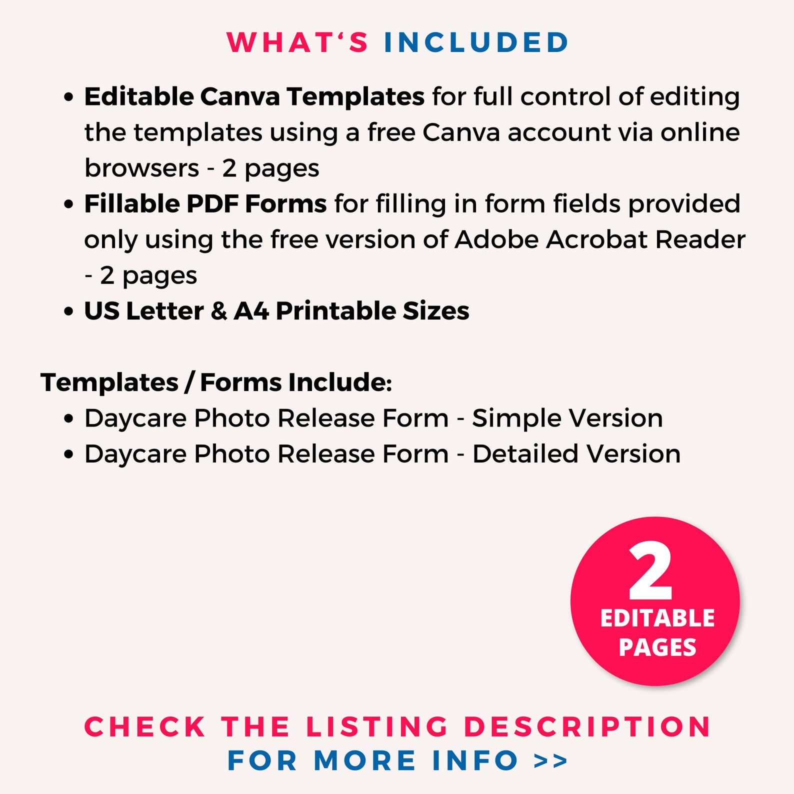 Daycare Photo Release Form, Home Daycare Forms, Childcare Forms ...