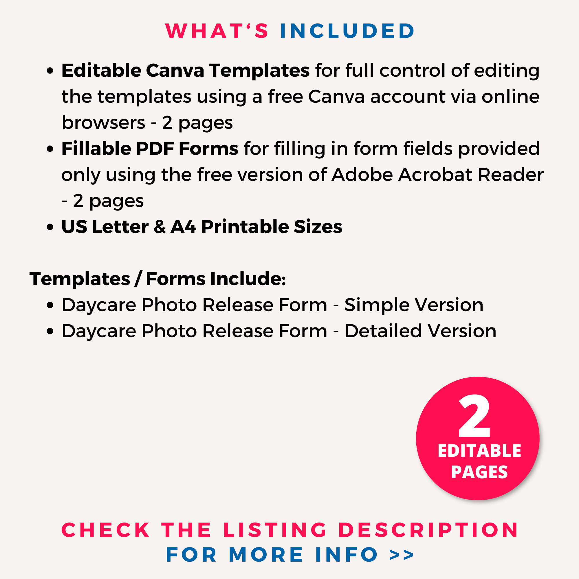 Daycare Photo Release Form, Home Daycare Forms, Childcare Forms ...