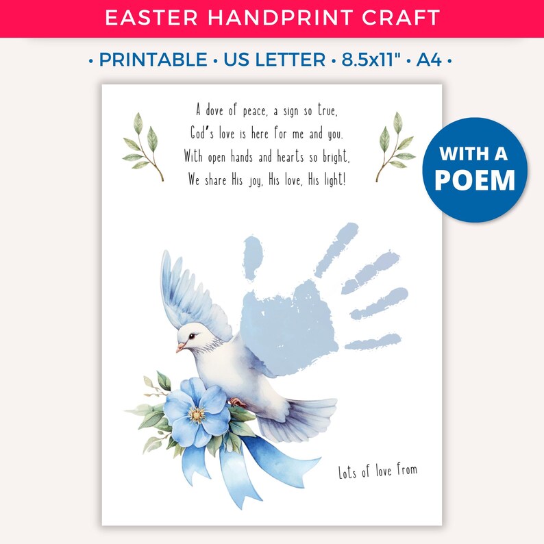 Easter Handprint Art Craft for Kids, Christian Easter Printable ...