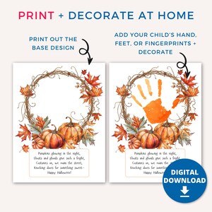 Halloween Handprint Art, Halloween Handprint Craft Printable for ...