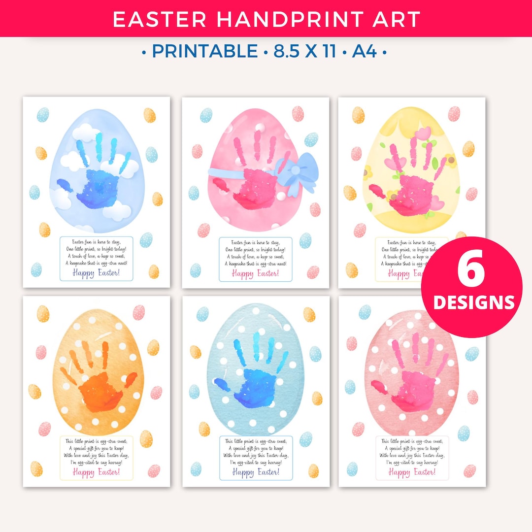 Easter Handprint Art Bundle, Easter Egg Spring Handprint Craft ...