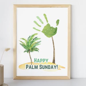 Palm Sunday Handprint Art Craft, Printable Palm Sunday Craft for Kids ...