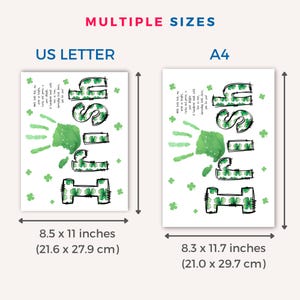 St Patricks Day Handprint Craft, Printable St Patrick Handprint Art for ...