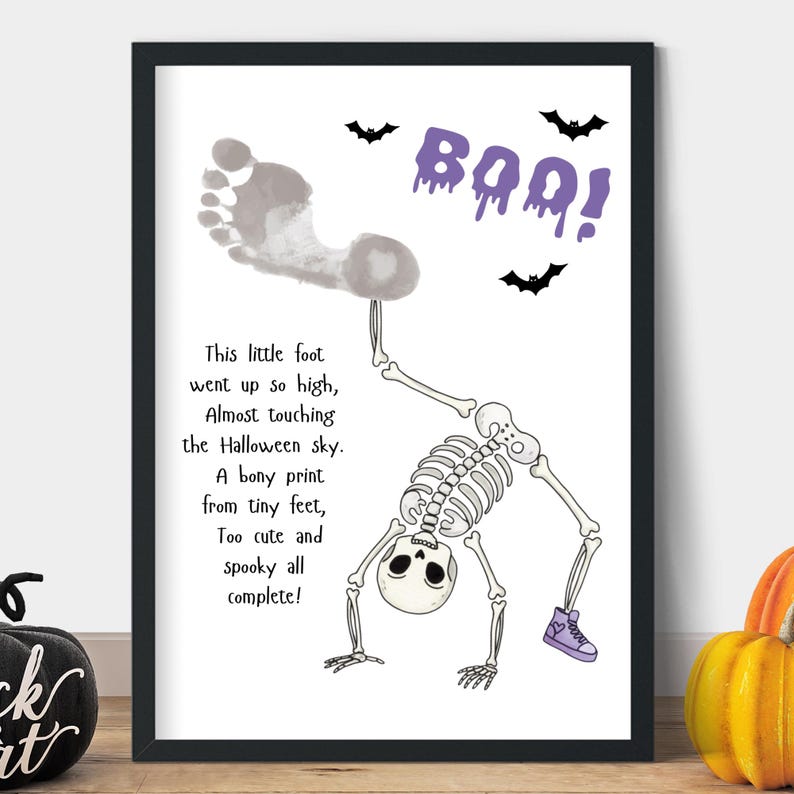 Halloween Handprint Art, Halloween Footprint Craft, Skeleton Handprint ...