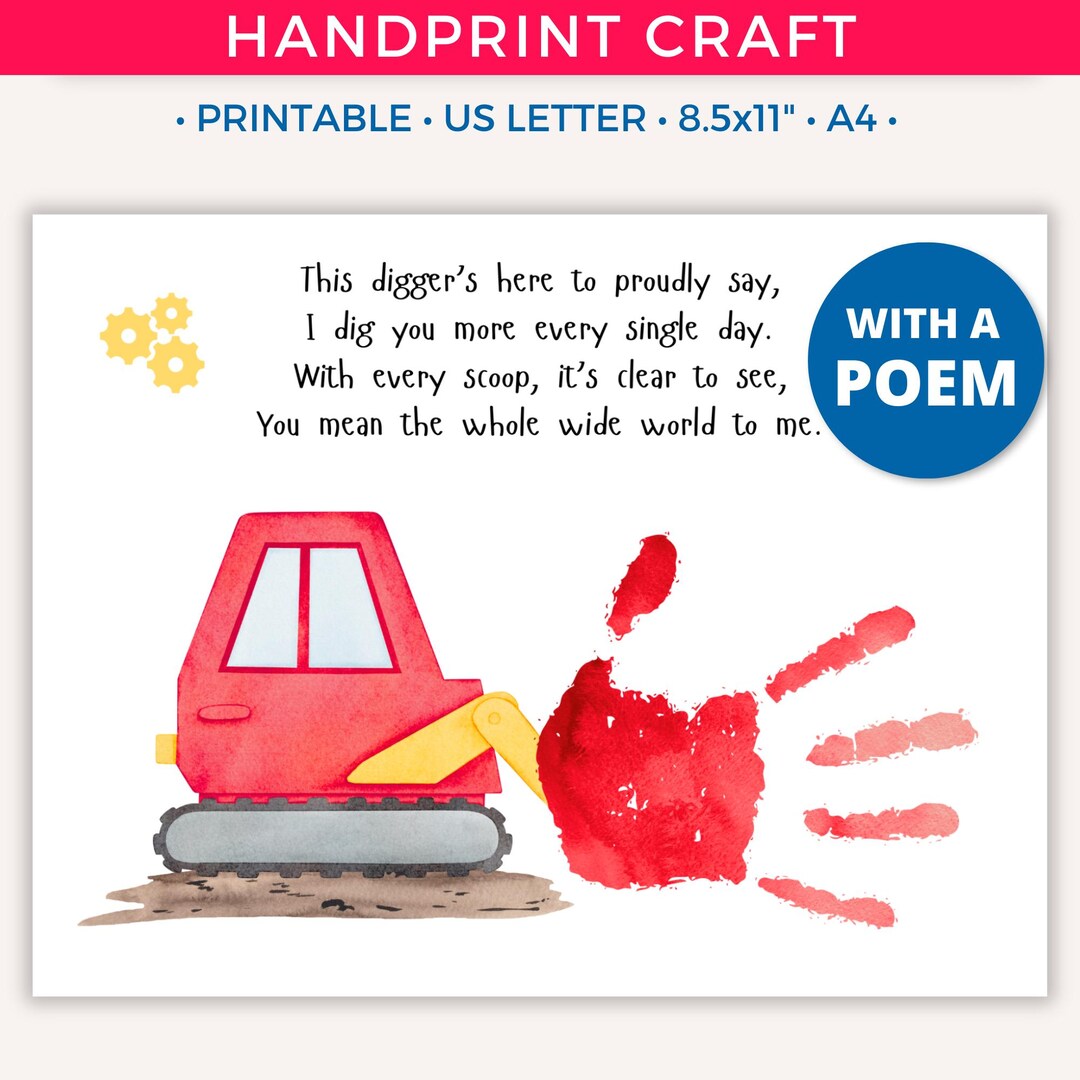 Valentine Day Handprint Printable Craft, Valentines Day Craft Activity ...
