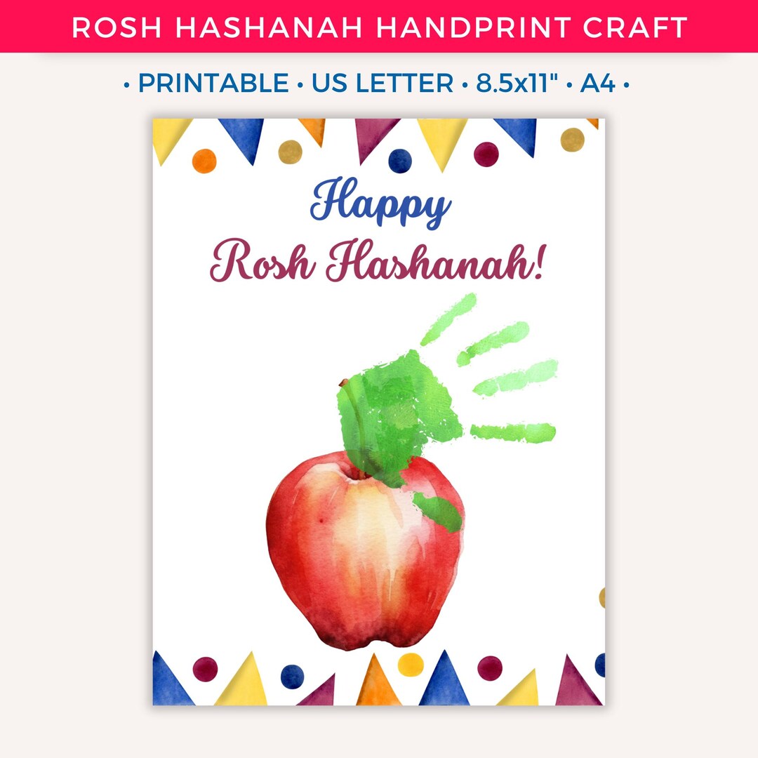 Rosh Hashanah Handprint Printable Craft, Shana Tova Handprint Art ...