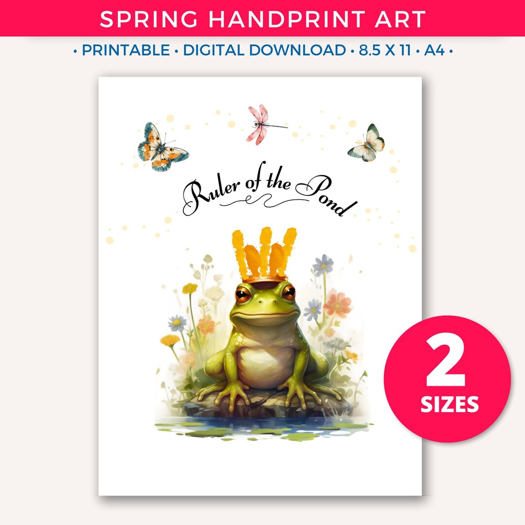 Printable Spring Handprint Art Frog, Personalized Craft Gift for Mom ...