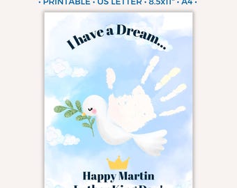 MLK Handprint Craft Printable Martin Luther King Activity for Kids ...