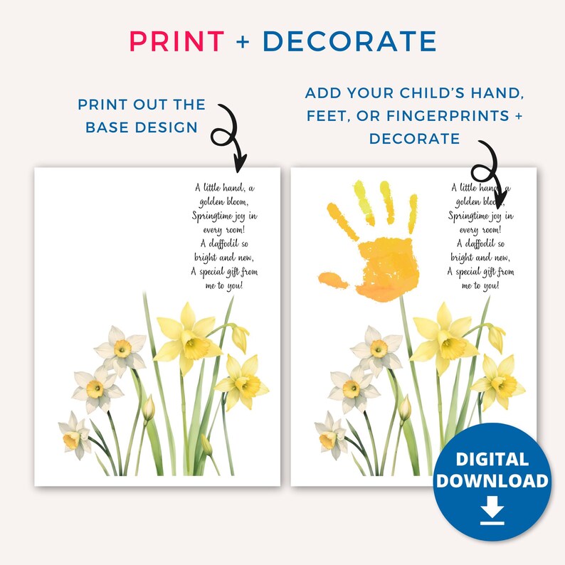 Easter Handprint Art Craft, Easter Flower Bouquet, Spring Handprint ...