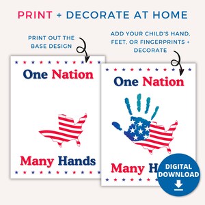 Patriotic Handprint Printable Craft, Labor Day Handprint Art, Workers ...
