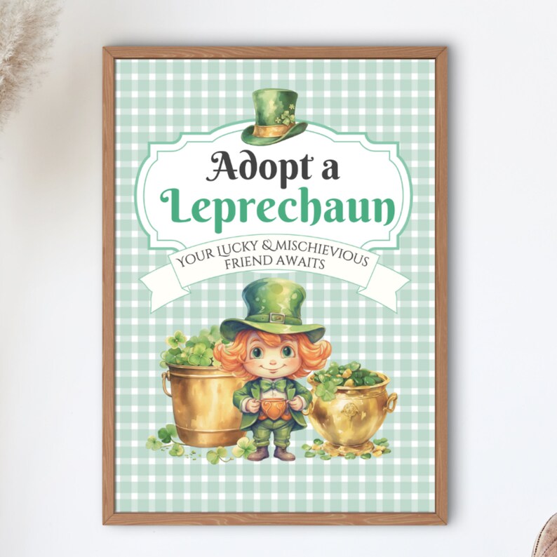 St Patricks Day Games Printable Adopt a Leprechaun Party Favors, Pet ...