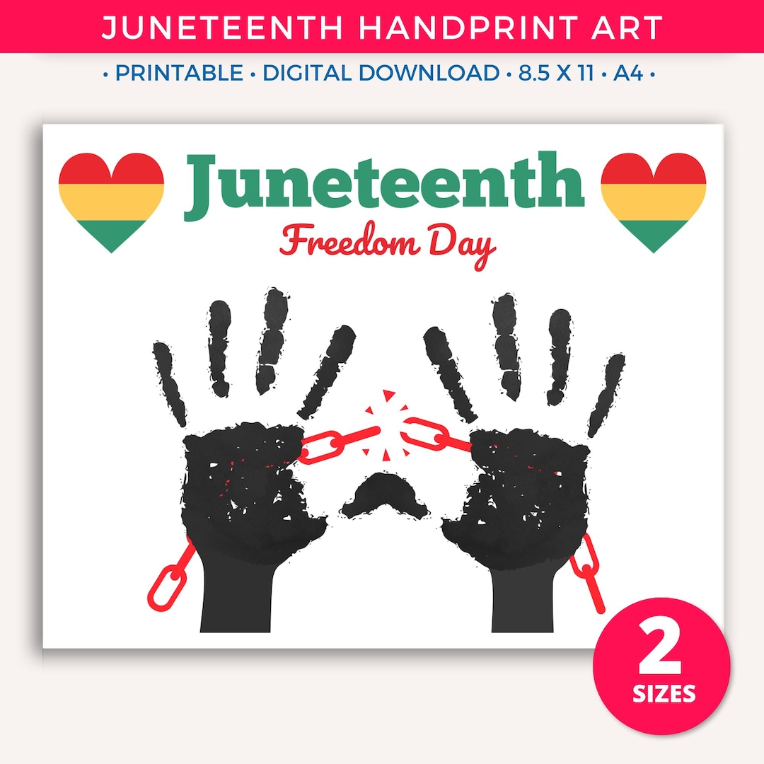 Juneteenth Handprint Printable Craft, Juneteenth Handprint Art, June ...