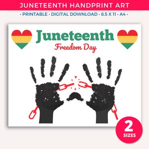 Juneteenth Handprint Printable Craft, Juneteenth Handprint Art, June ...