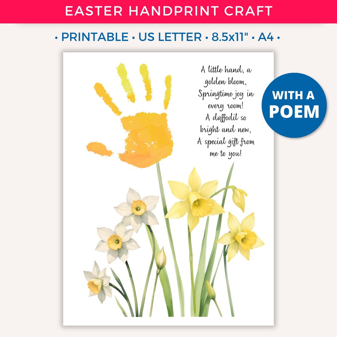 Easter Handprint Art Craft, Easter Flower Bouquet, Spring Handprint ...
