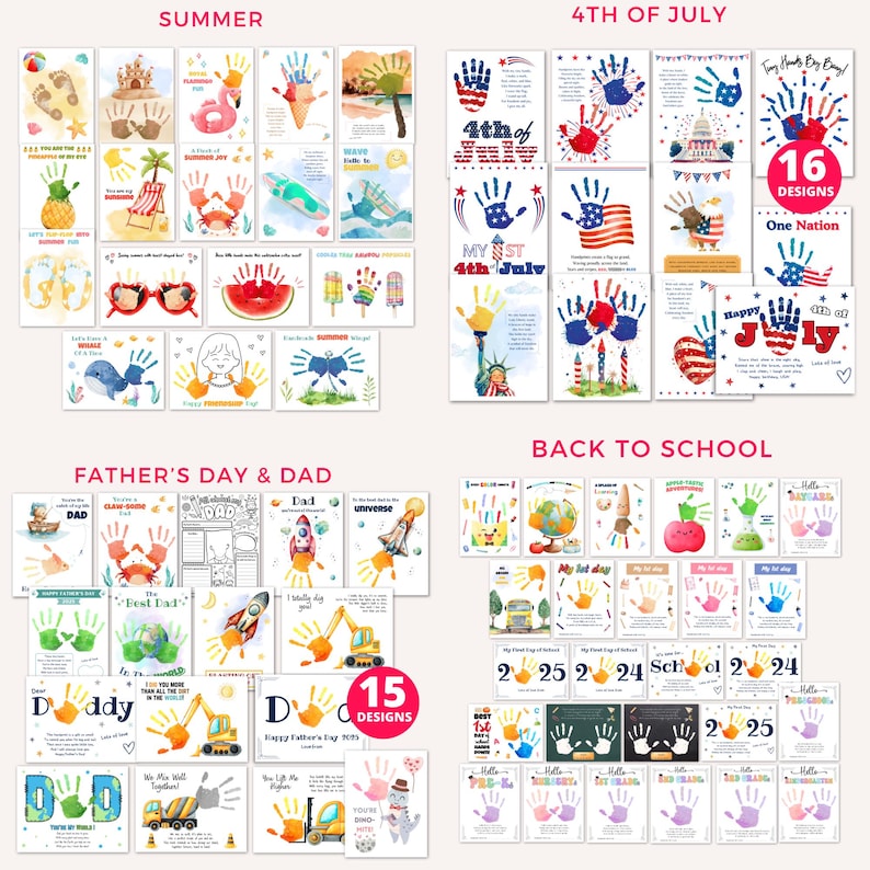 Mega Handprint Craft Bundle, Handprint Craft for Kids Toddler ...