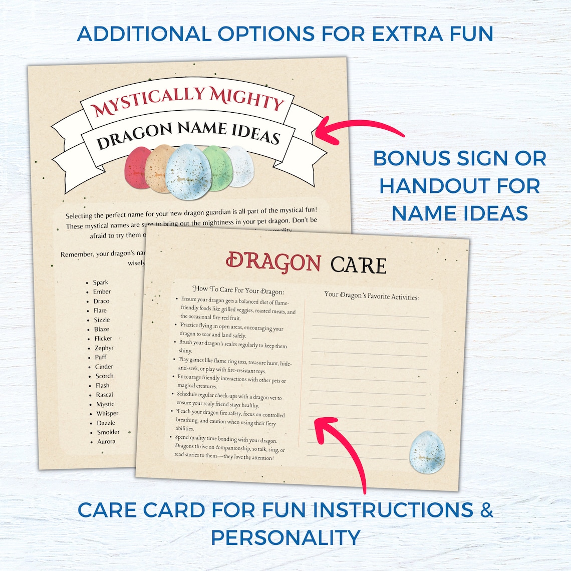 Adopt a Dragon Party Favors Printables, Pet Dragon Adoption Certificate ...