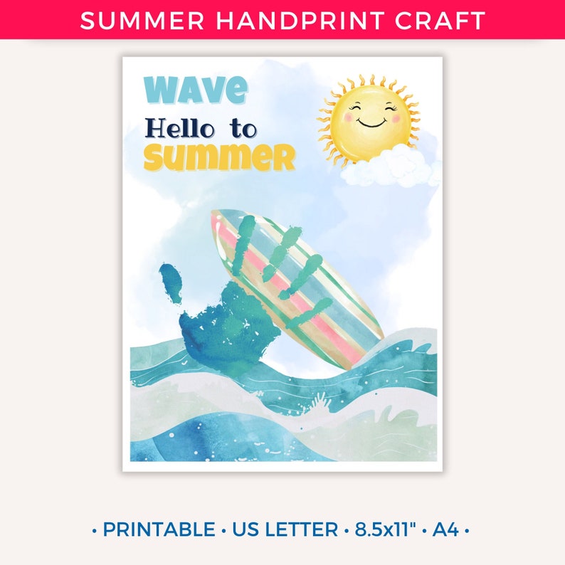 Summer Handprint Craft, Summer Handprint Art, Summer Crafts Handprint ...